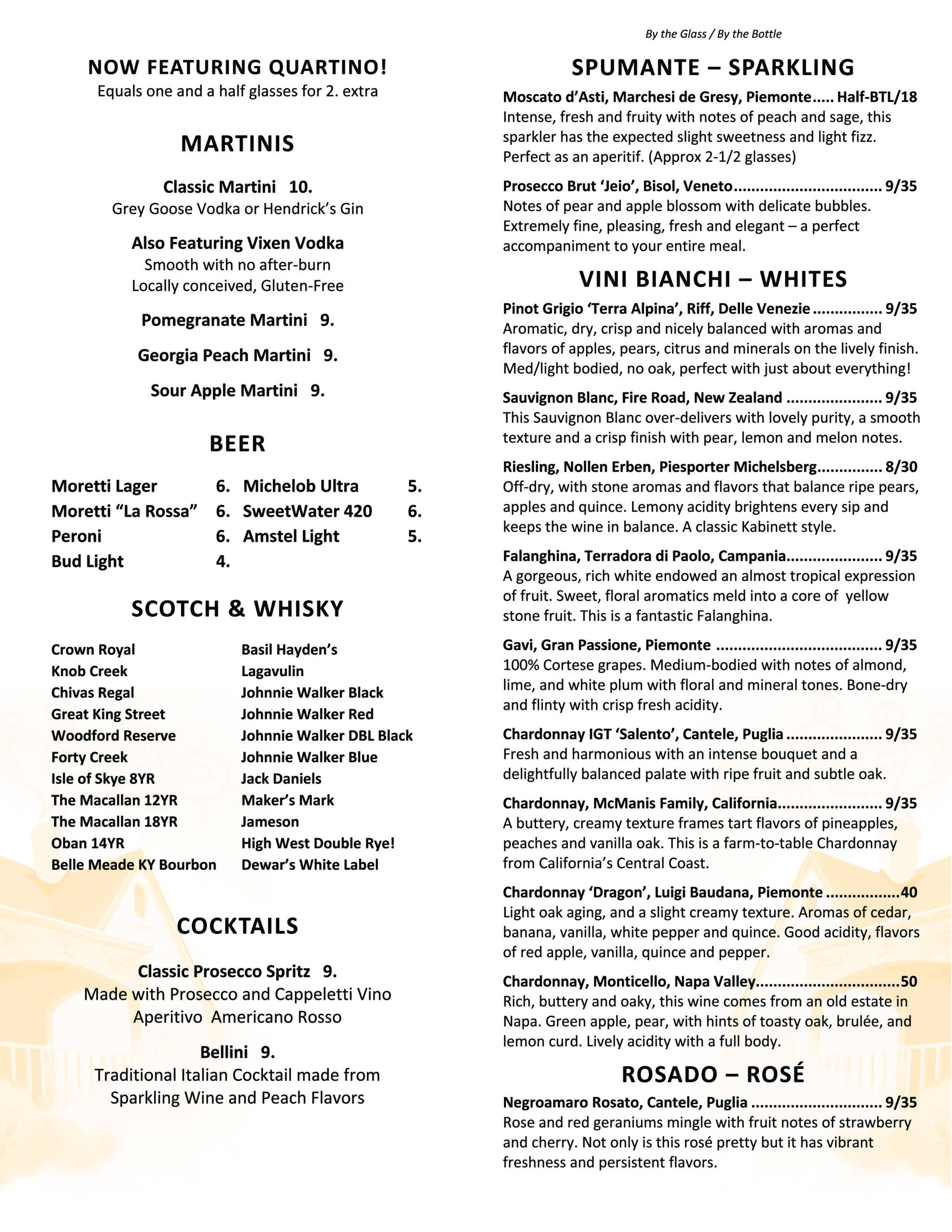 Menu - La Casa Italian Grill
